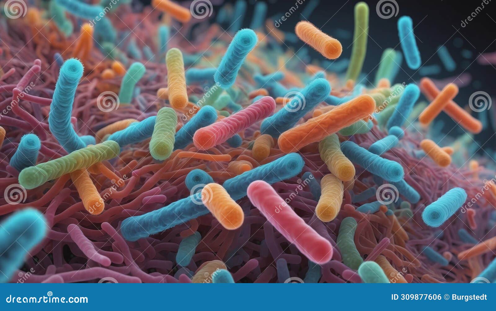 Close-up of Differently Colored Prokaryotes for Example Escherichia ...