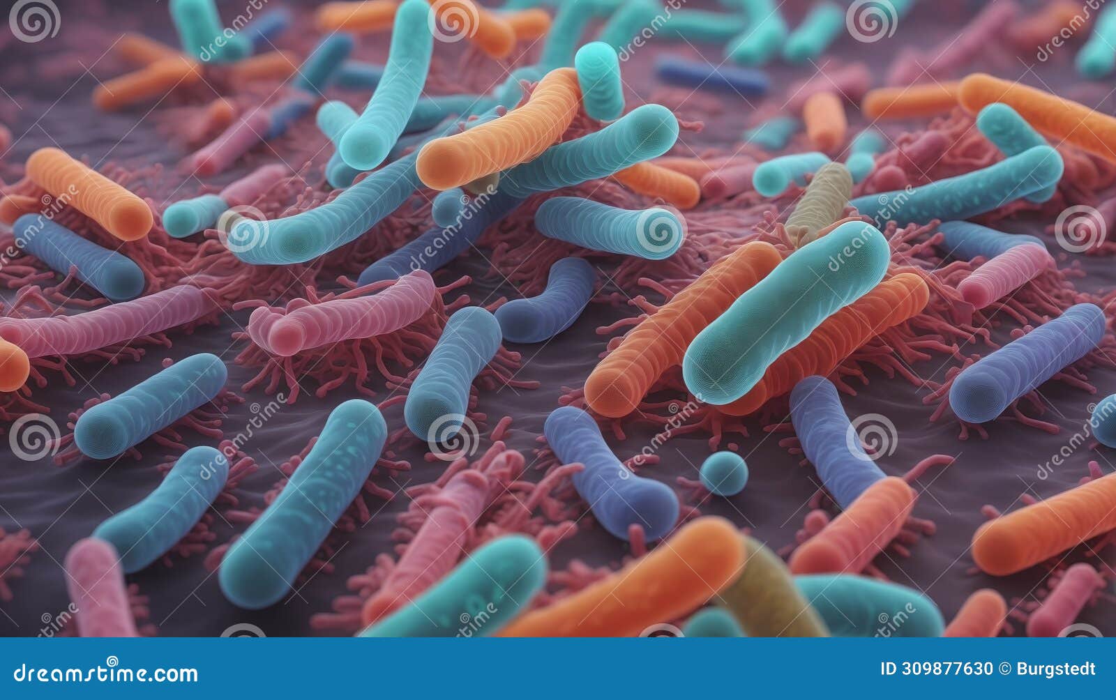 Close-up of Differently Colored Prokaryotes for Example Escherichia ...