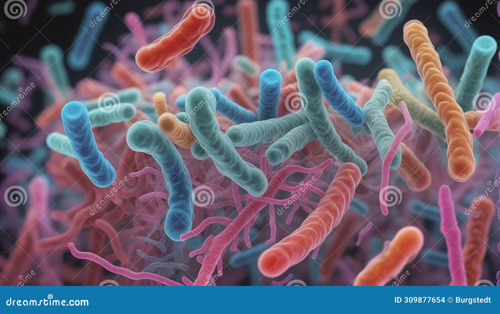 Close-up of Differently Colored Prokaryotes for Example Escherichia ...