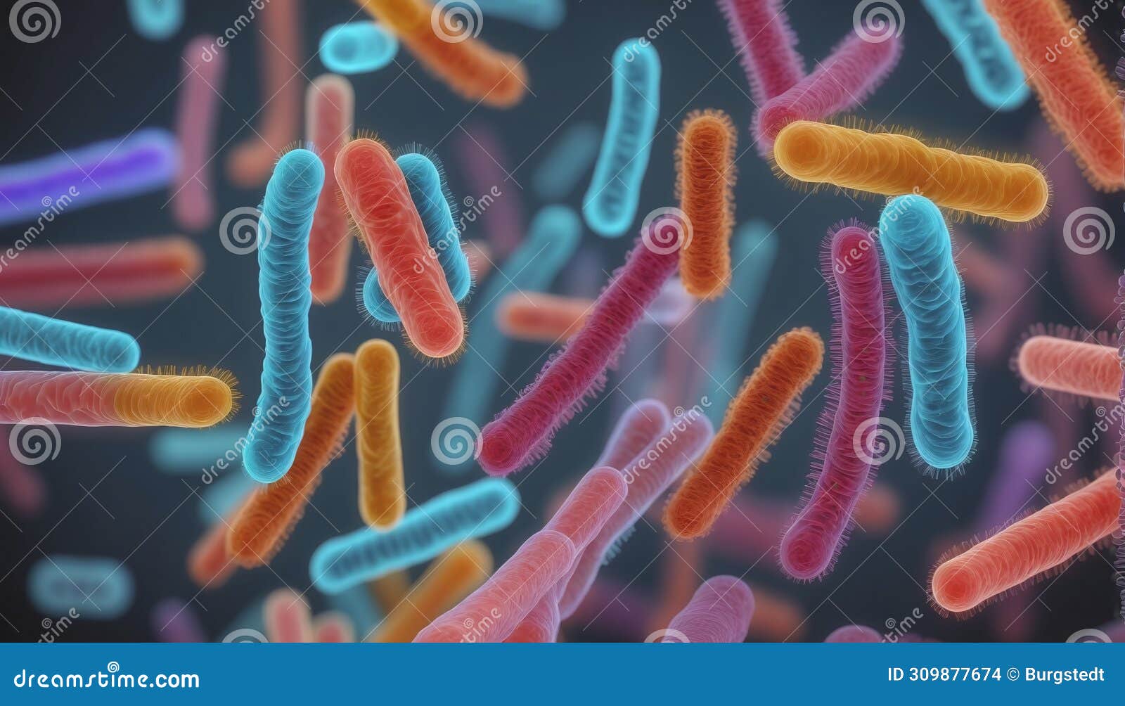Close-up of Differently Colored Prokaryotes for Example Escherichia ...