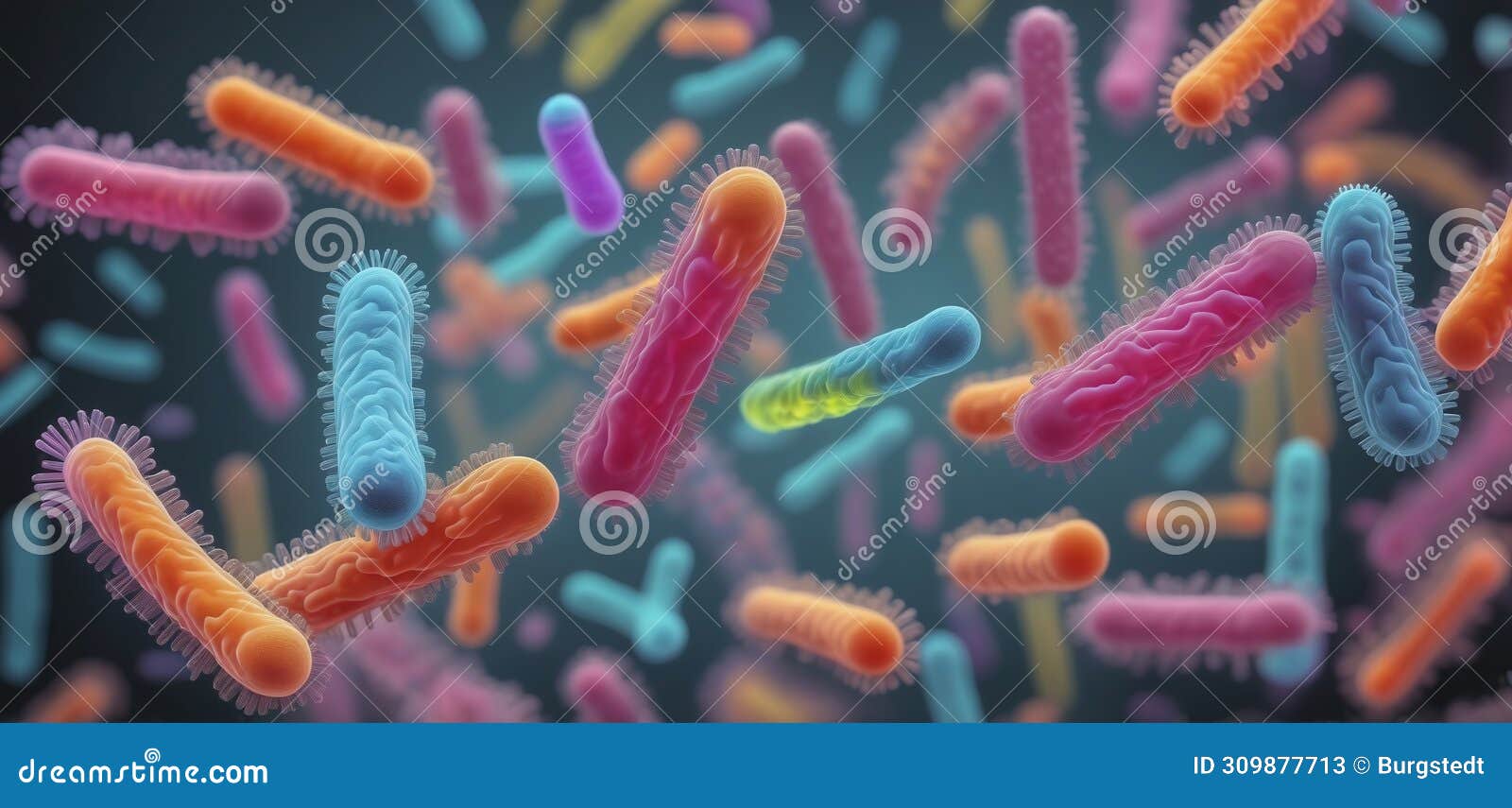 Close-up of Differently Colored Prokaryotes for Example Escherichia ...