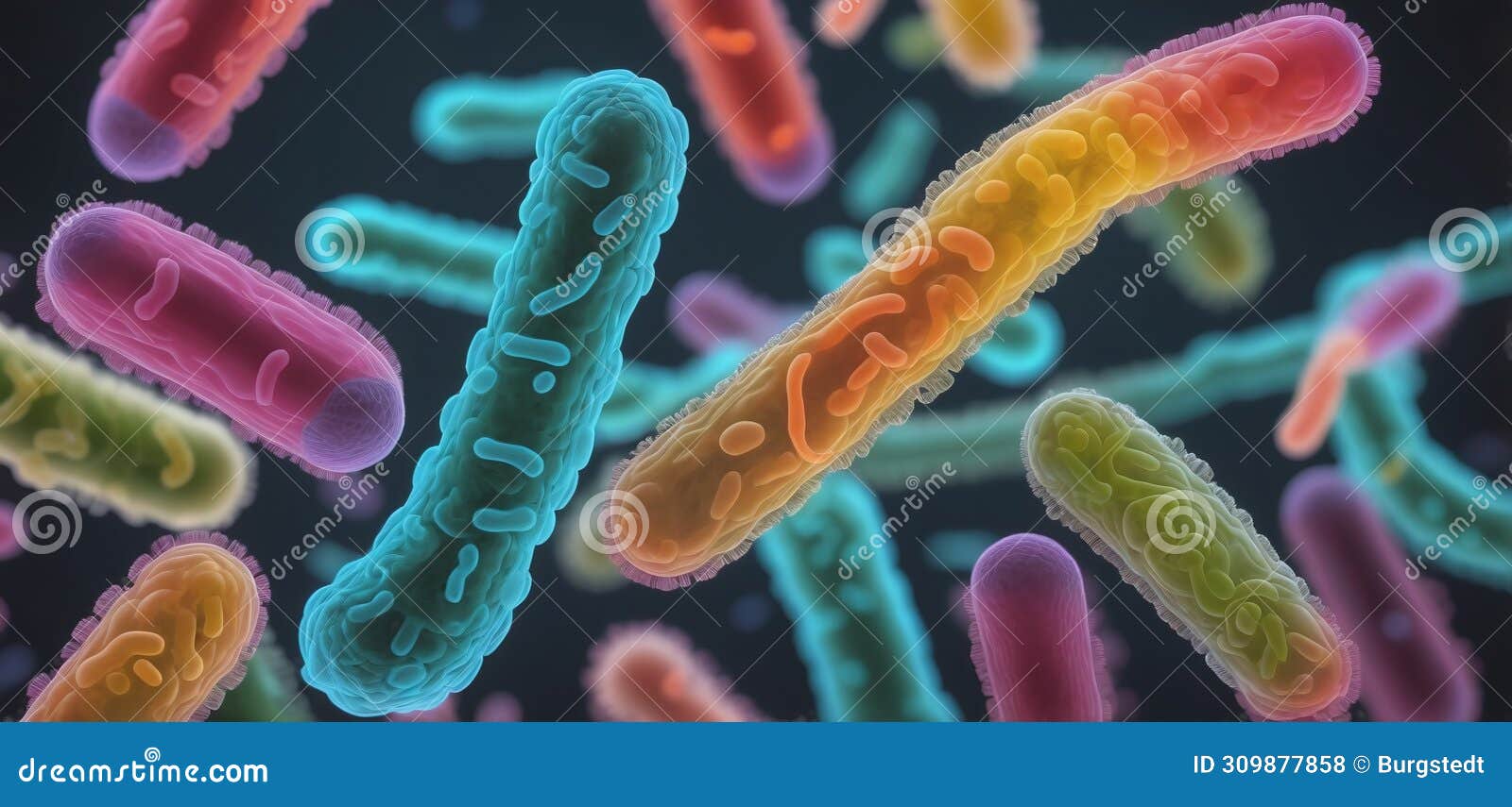 Close-up of Differently Colored Prokaryotes for Example Escherichia ...