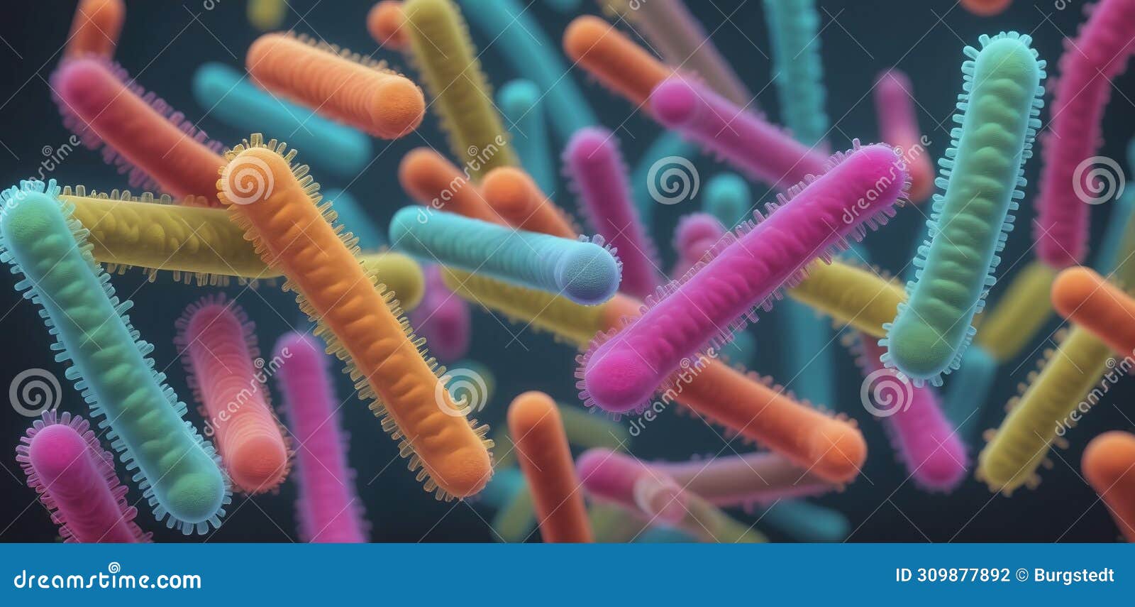 Close-up of Differently Colored Prokaryotes for Example Escherichia ...