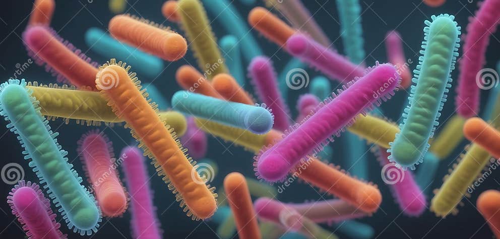 Close-up of Differently Colored Prokaryotes for Example Escherichia ...