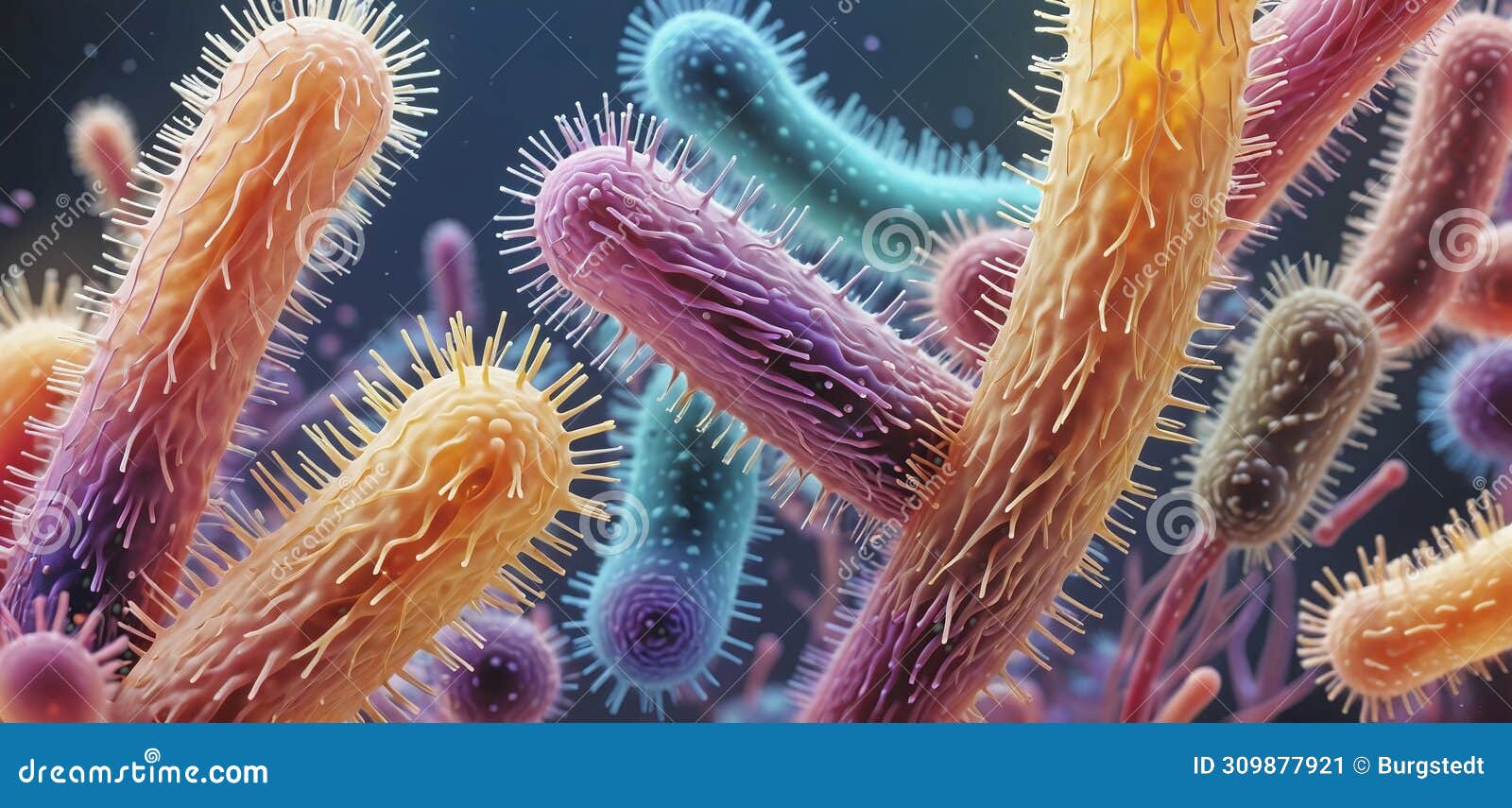 Close-up Of Differently Colored Prokaryotes For Example Escherichia ...