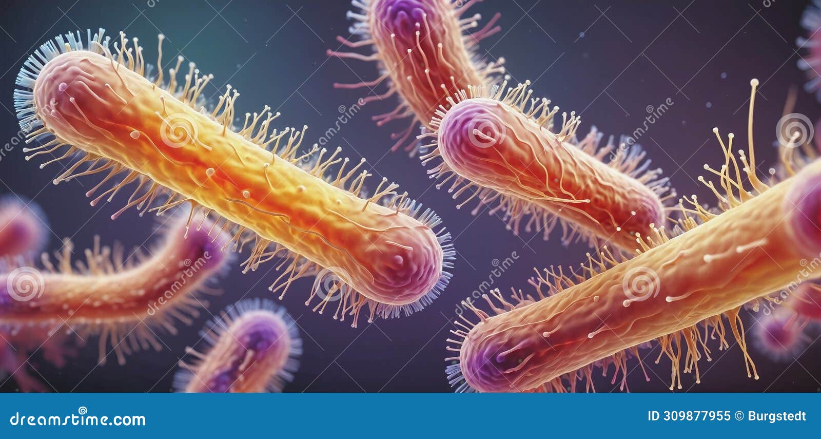 Close-up of Differently Colored Prokaryotes for Example Escherichia ...