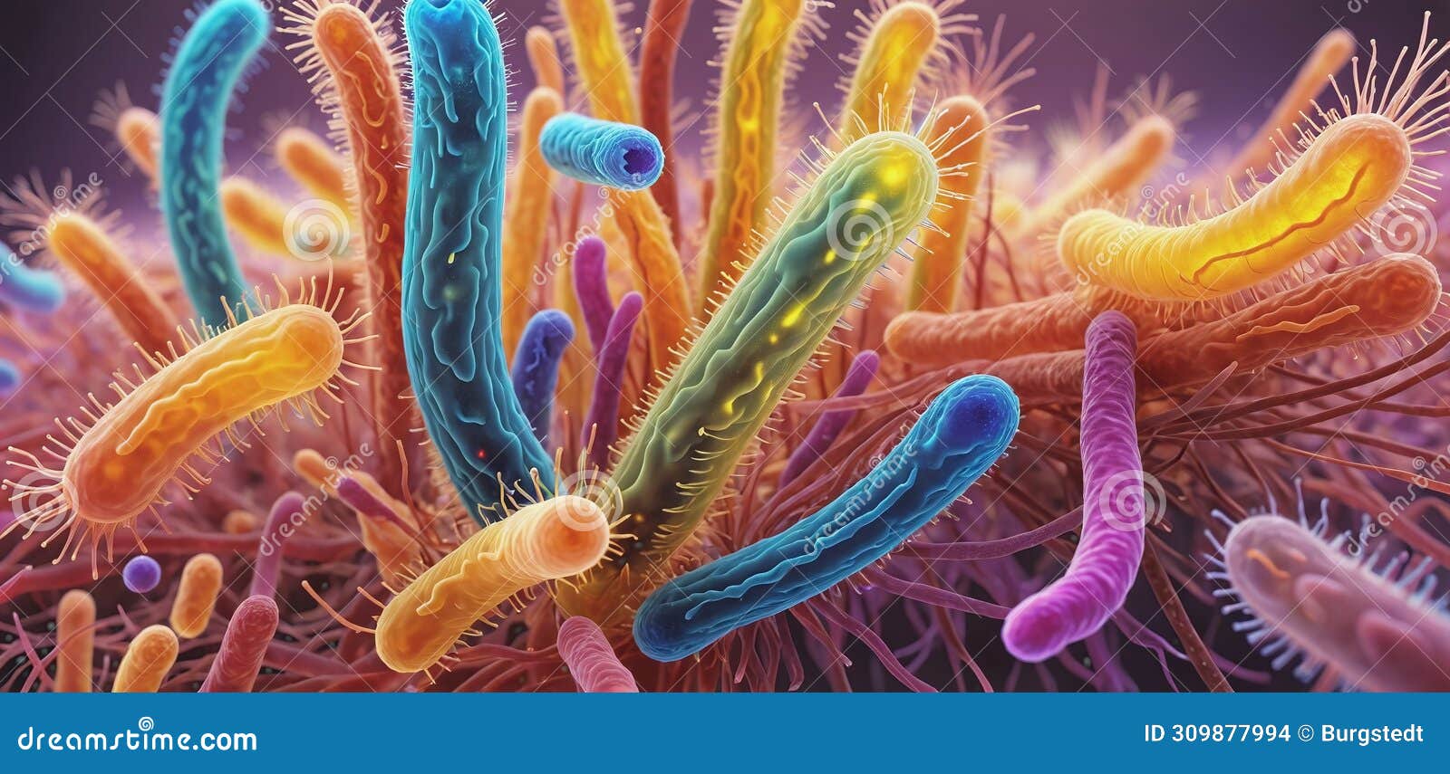 Close-up of Differently Colored Prokaryotes for Example Escherichia ...