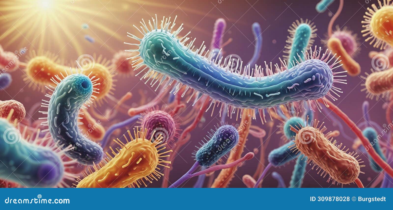 Close-up of Differently Colored Prokaryotes for Example Escherichia ...