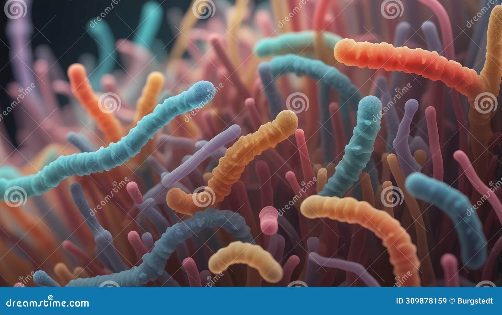 Close-up of Differently Colored Prokaryotes for Example Escherichia ...