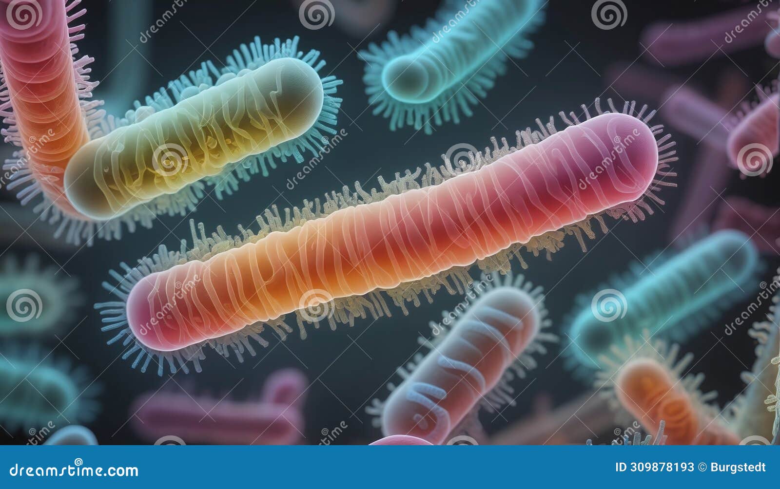 Close-up of Differently Colored Prokaryotes for Example Escherichia ...
