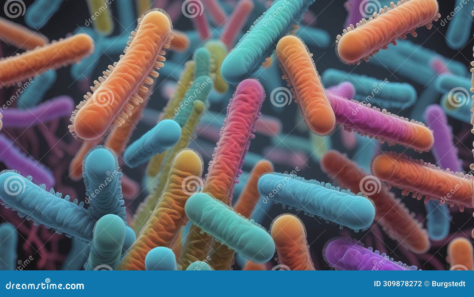 Close-up of Differently Colored Prokaryotes for Example Escherichia ...