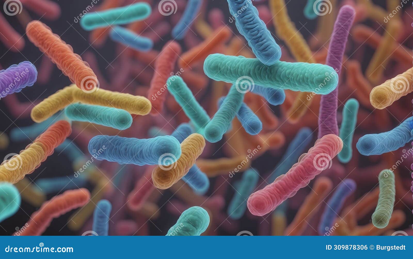Close-up of Differently Colored Prokaryotes for Example Escherichia ...