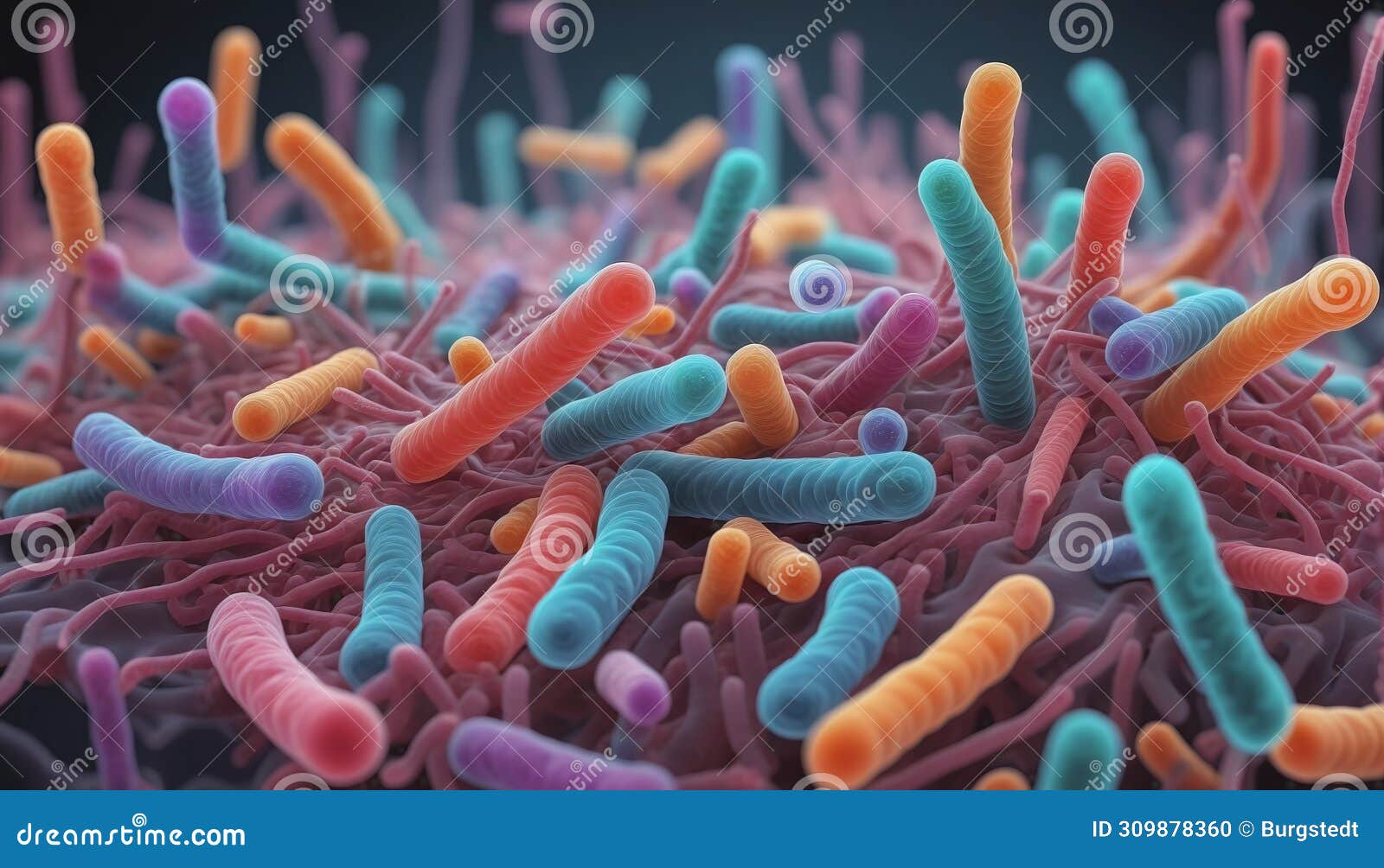 Close-up of Differently Colored Prokaryotes for Example Escherichia ...