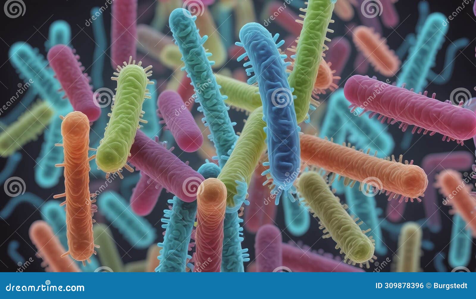 Close-up of Differently Colored Prokaryotes for Example Escherichia ...