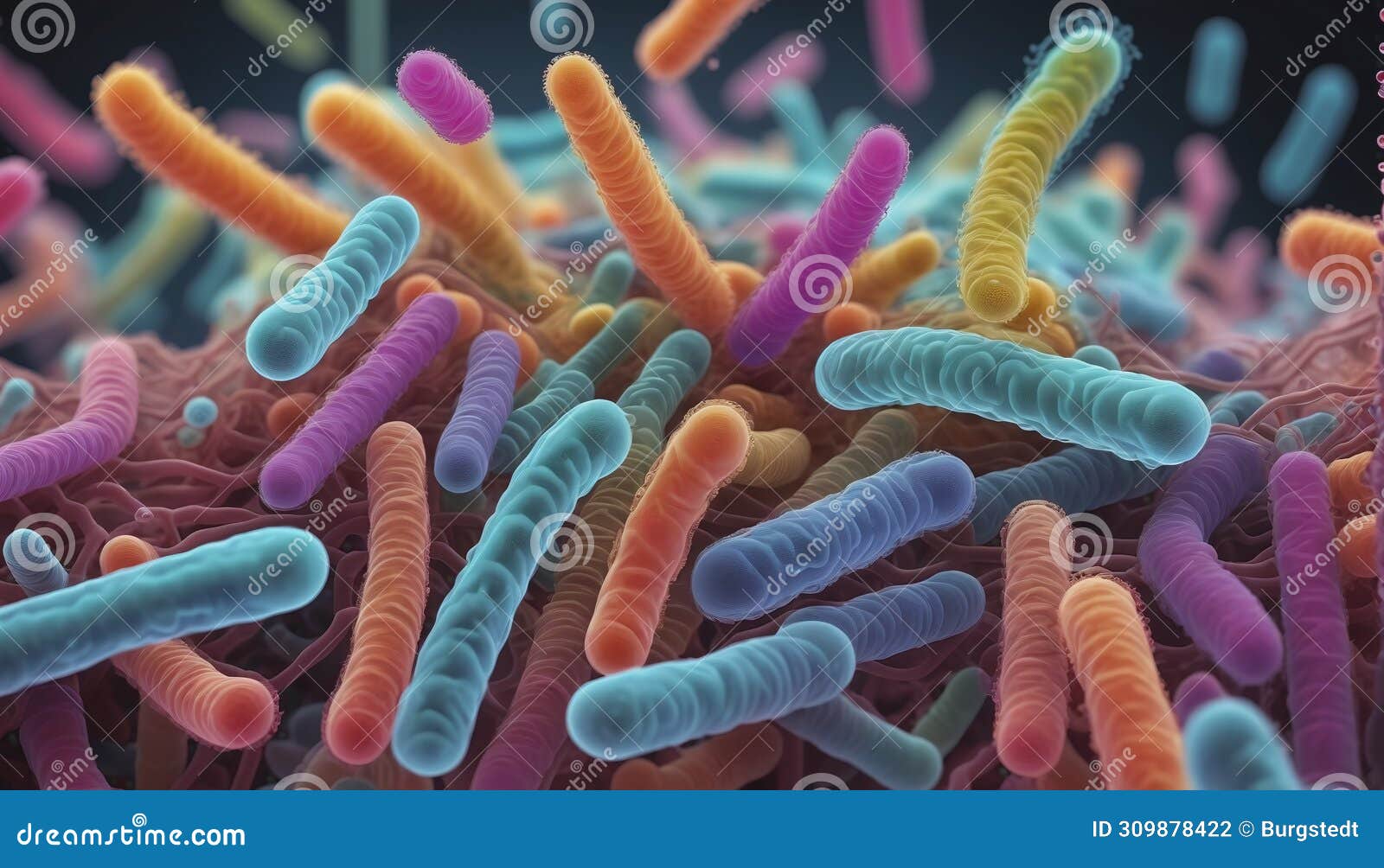 Close-up of Differently Colored Prokaryotes for Example Escherichia ...