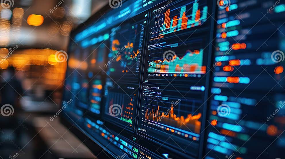 A Close-up of a Digital Dashboard Displaying Various Data ...