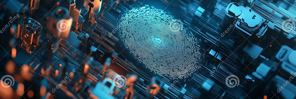 Close-up of a Digital Fingerprint on a Microchip, Symbolizing Cyber ...