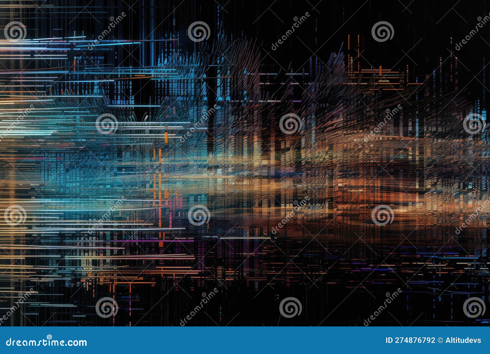 Close-up of Digital Glitch, with Individual Pixels and Lines Visible ...