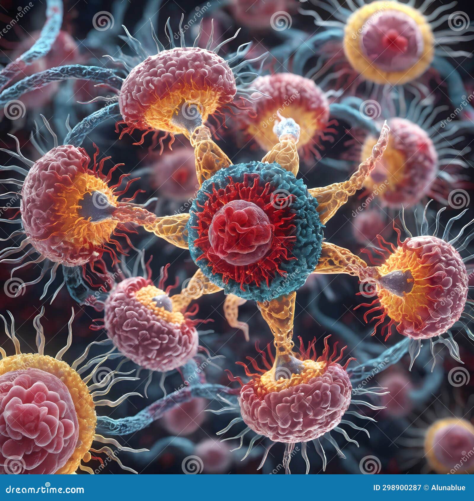 A Close Up Digital Illustration of a Virus Mutation. Stock Illustration ...
