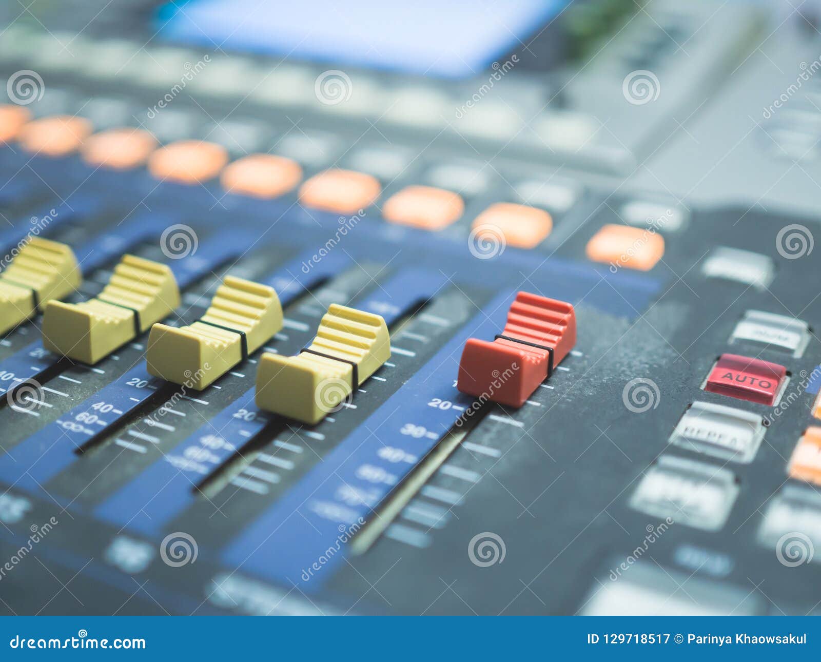 Close Up of Digital Mixing Console for Recording Studio Stock Image ...