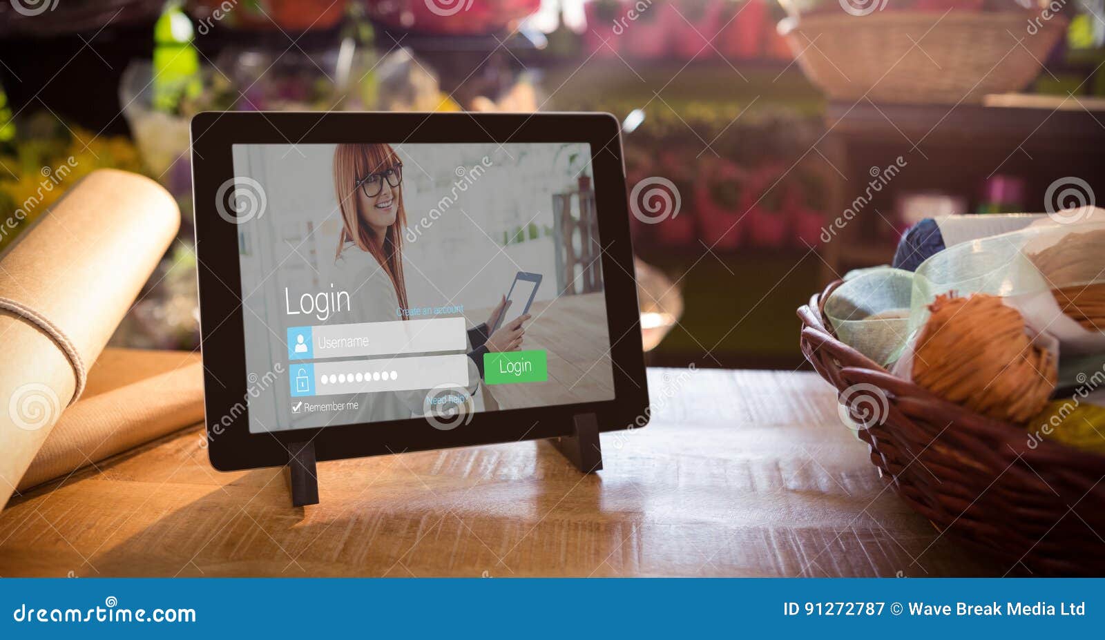 Close-up of Digital Tablet with Login Screen Stock Image - Image of ...