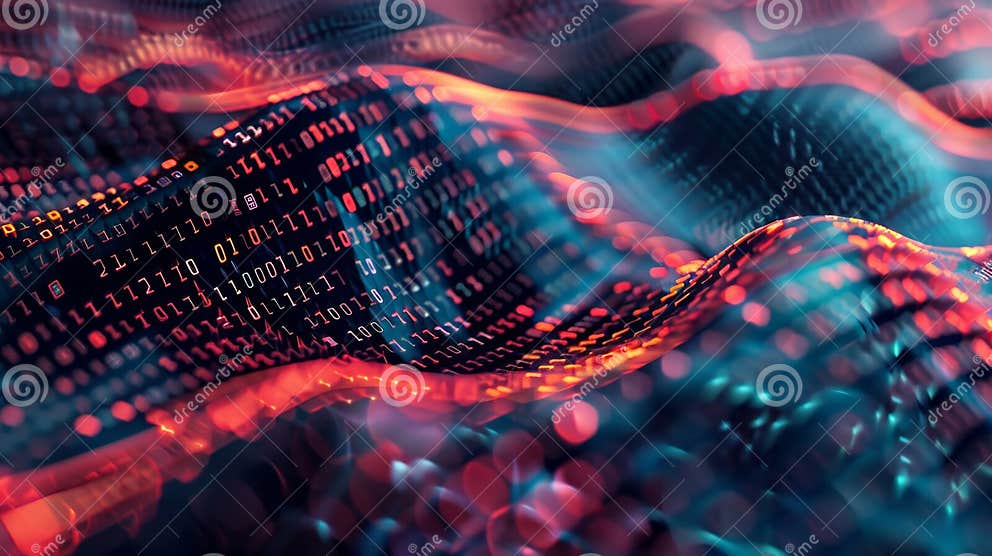 Close Up of a Digital Texture Pattern with Computer Code in a Modern ...