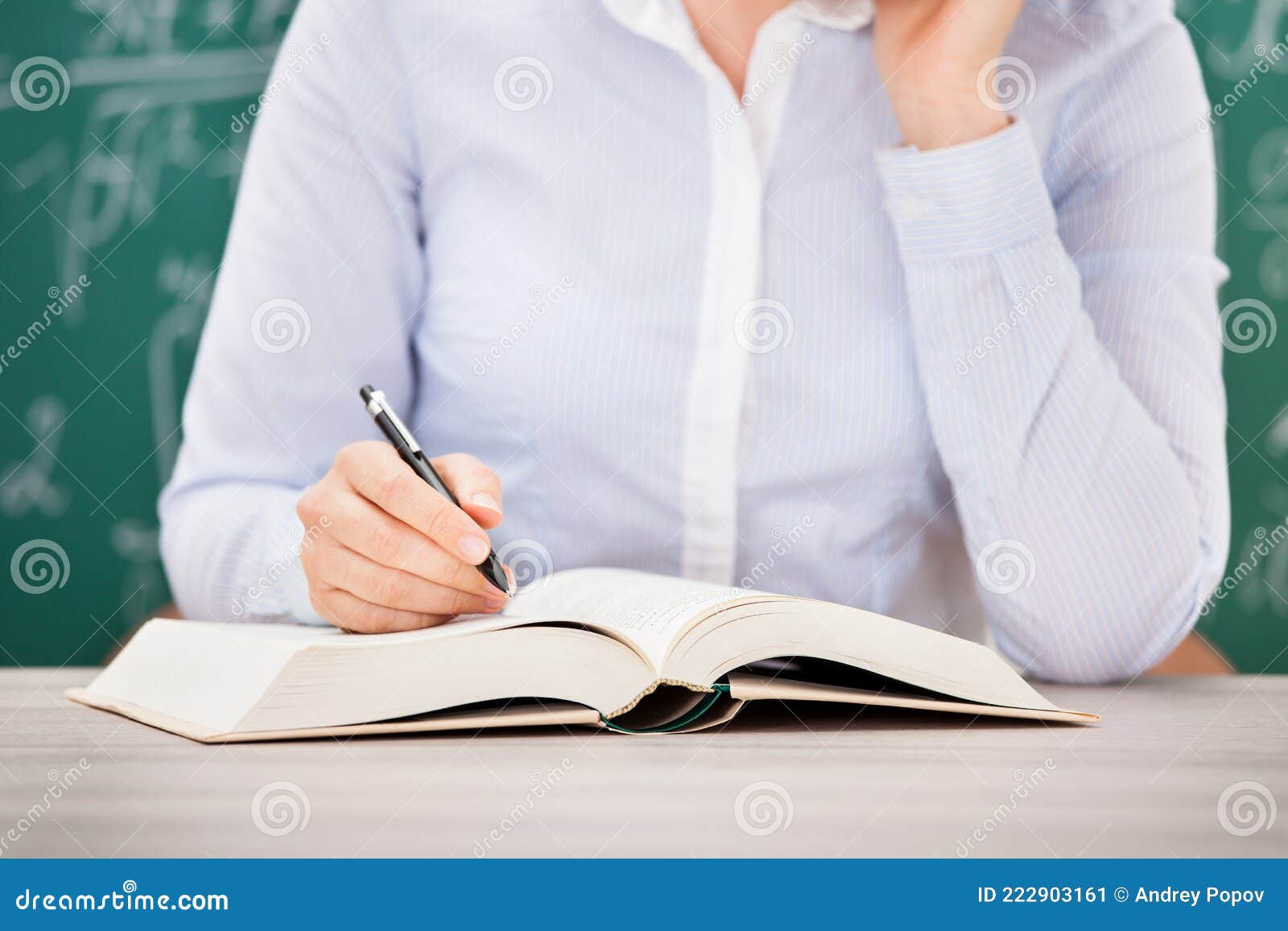 Diligent Student Sitting At Desk, Classroom Stock Photo | CartoonDealer ...