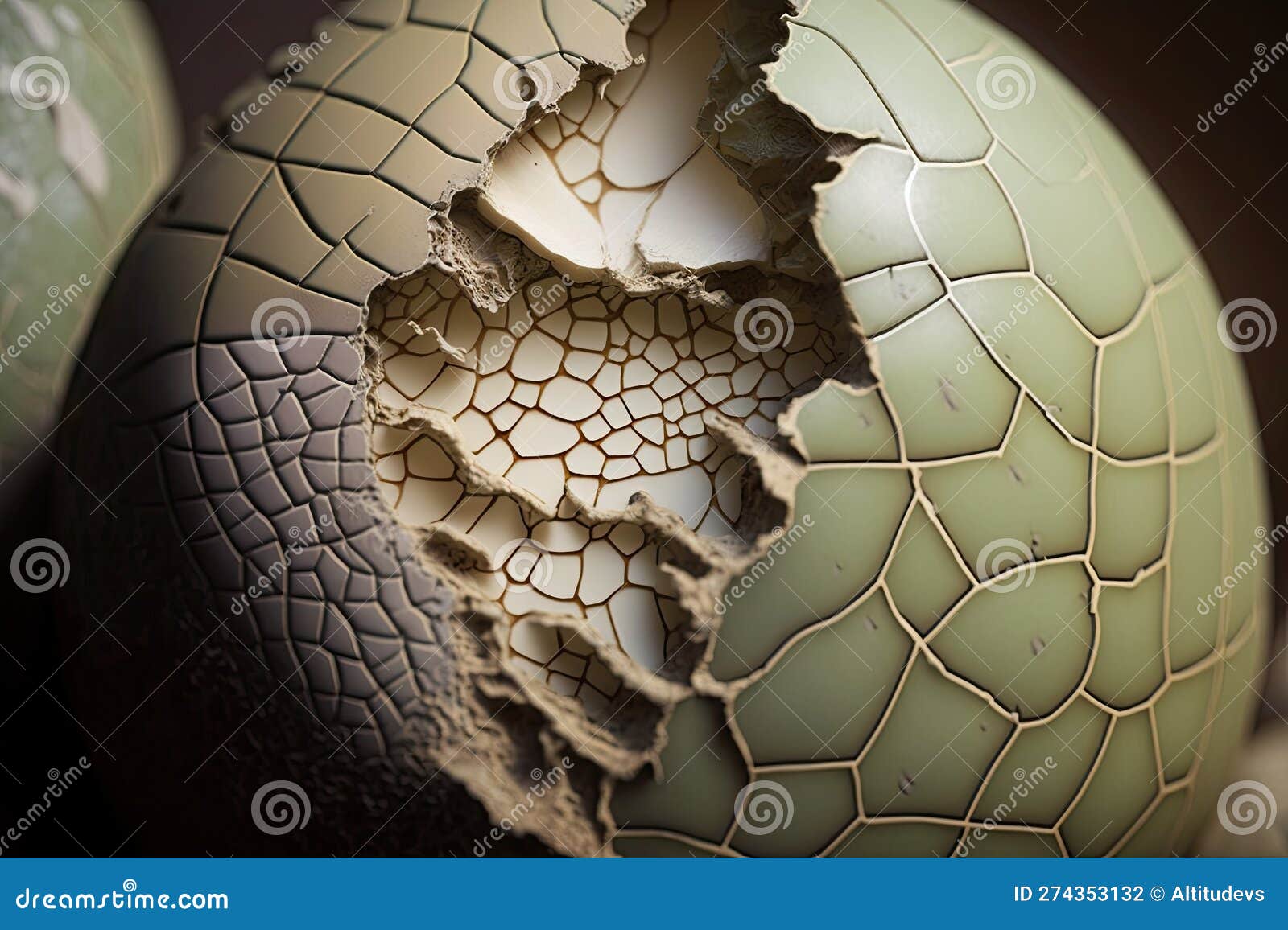 Close-up of Dinosaur Eggshell, with Visible Pores and Cracks Stock ...