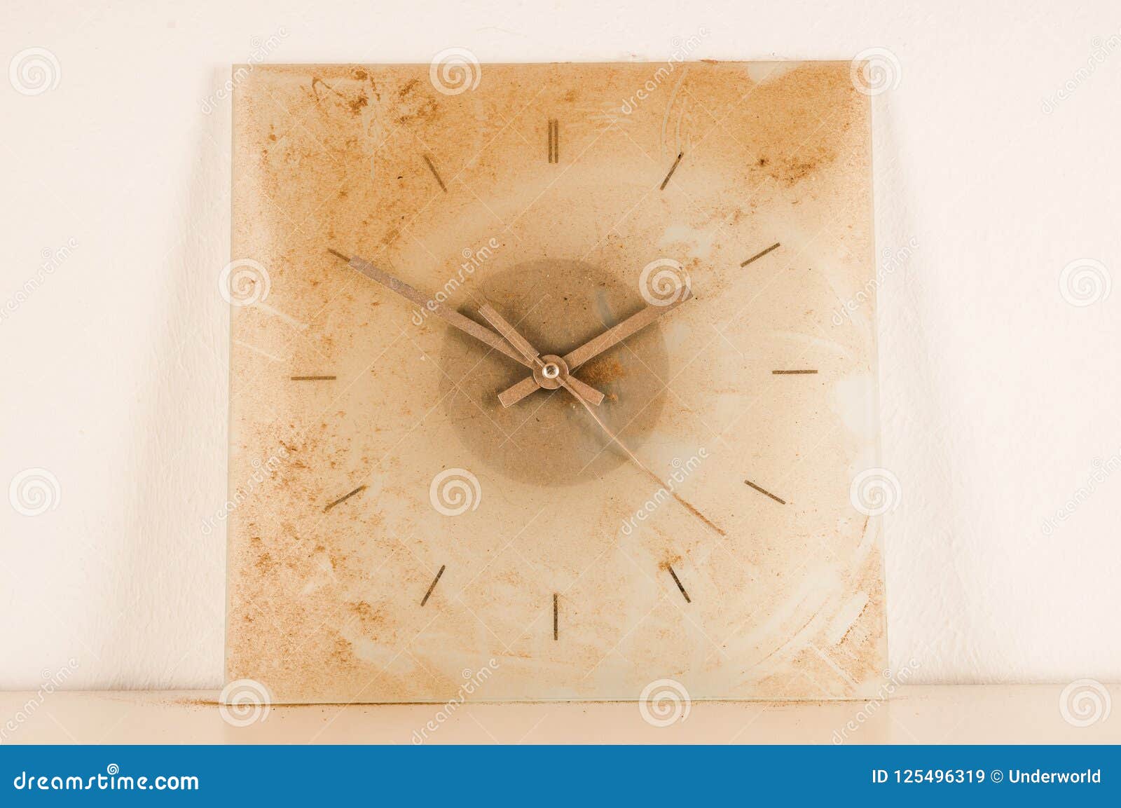 Close-up of a dirty clock stock image. Image of shot - 125496319