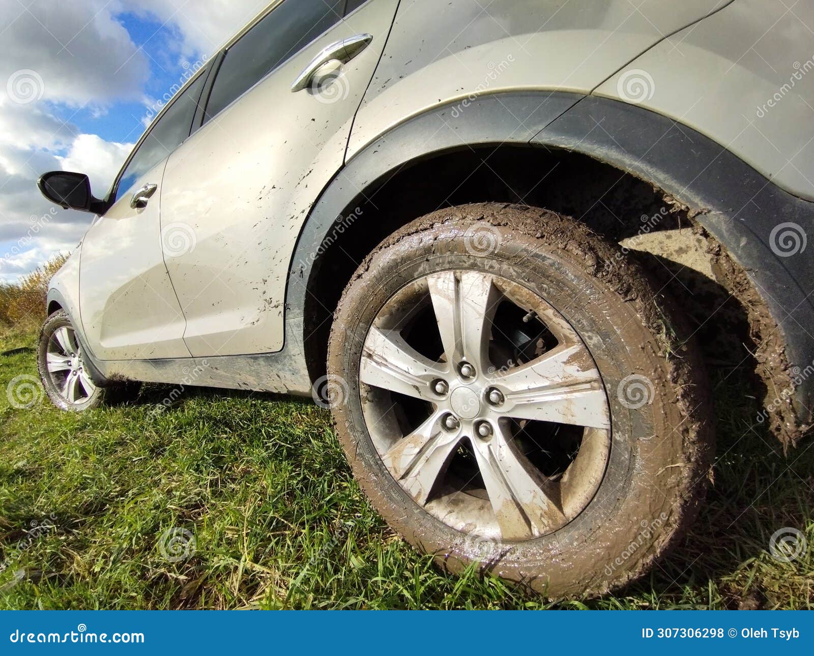Close-up of Dirty Wheels of an Off-road Car in the Mud Stock Photo ...