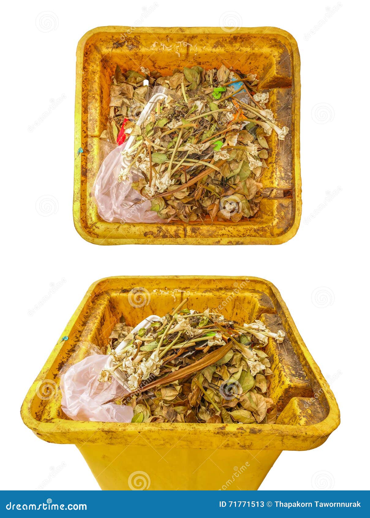 Close Up Dirty Yellow Garbage Bin Stock Image - Image of environment ...