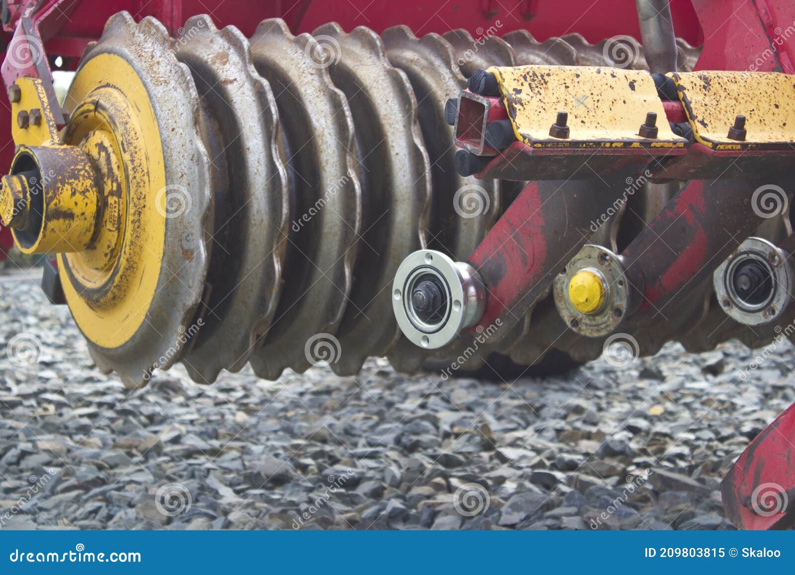 Disc Harrow Trailer For A Farming Tractor. Metal Discs To Break Ground ...