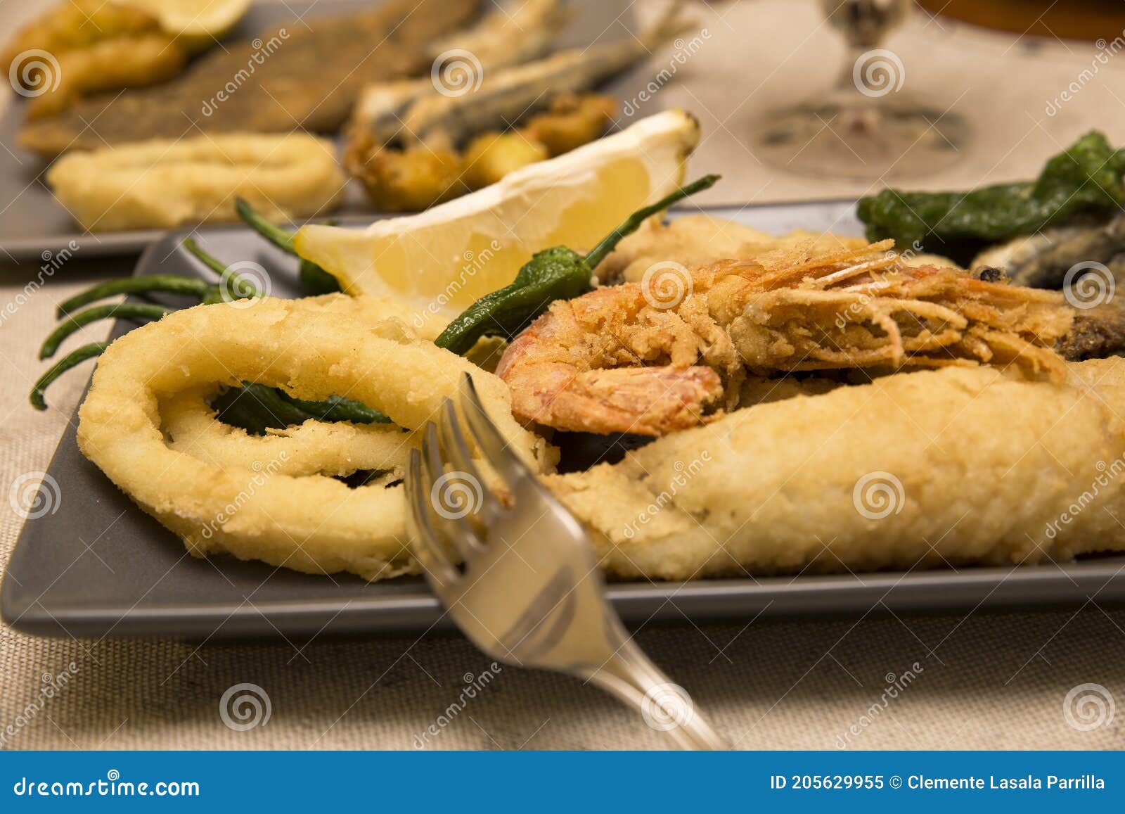 Close Up of Dish with Golden Fried Fish Stock Image - Image of healthy ...