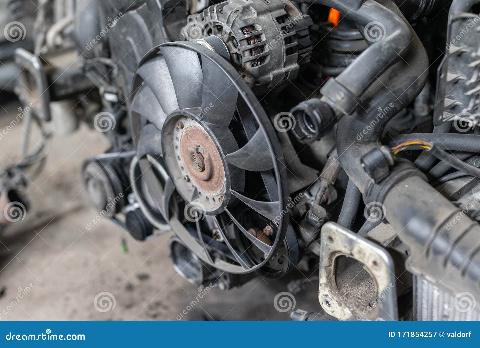 Dismantled Car Engine in a Car Workshop Stock Image - Image of abstract ...