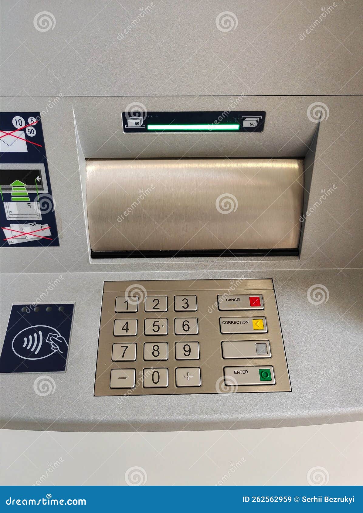 A Close-up of the Display with Numbers-buttons of the ATM Stock Image ...