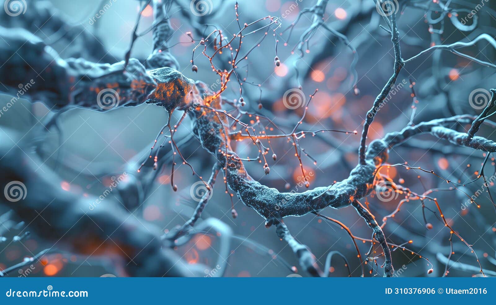 Intricate Dance of Synaptic Connections in the Human Brain Stock Photo ...