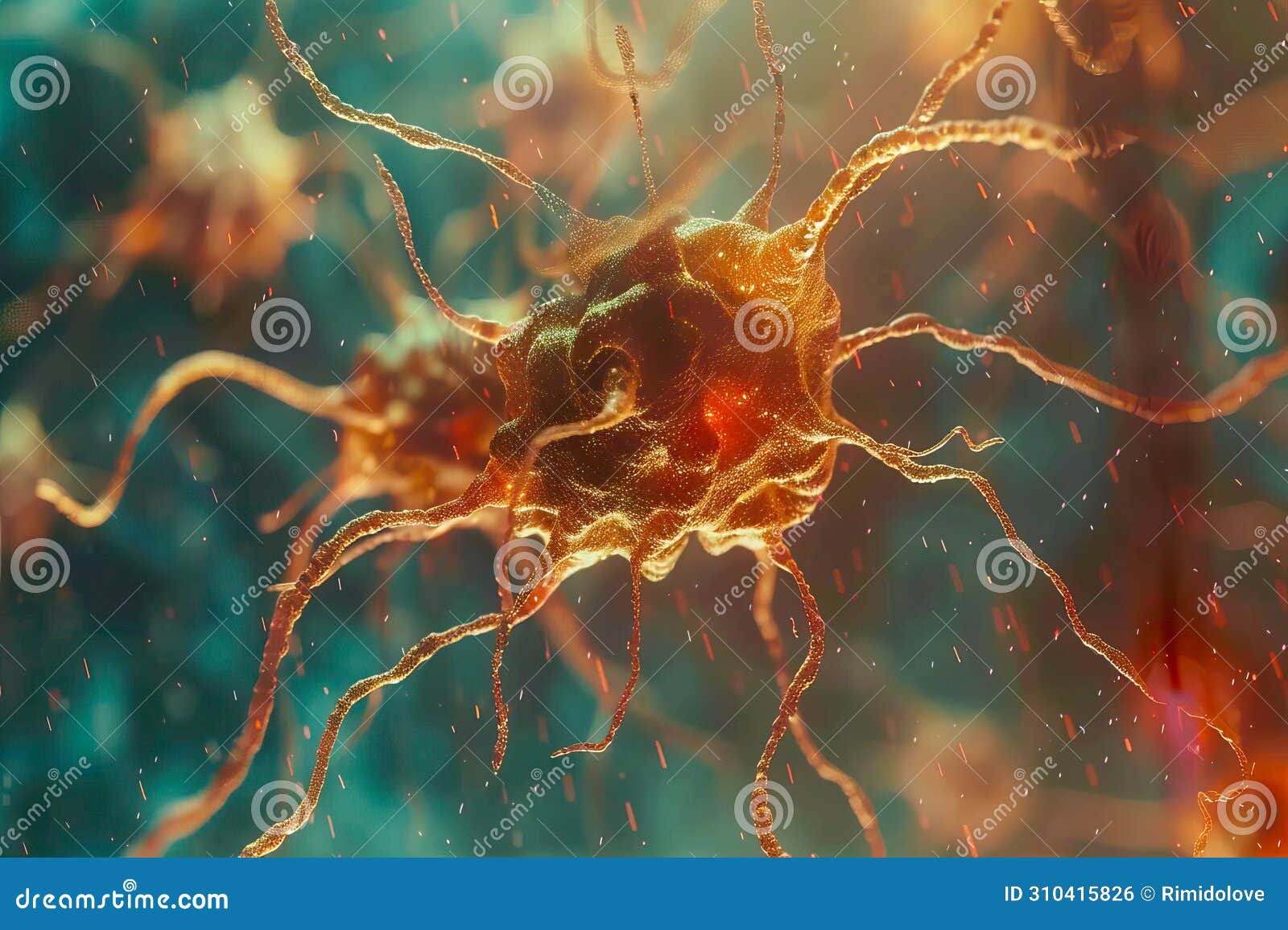 A Close-up Displaying the Complexity of Interconnected Neurons Firing ...