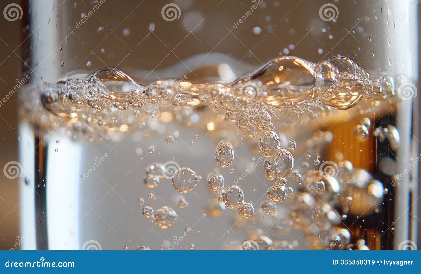Close-up of Dissolving Tablet in Water, Effervescent Bubbles Forming ...