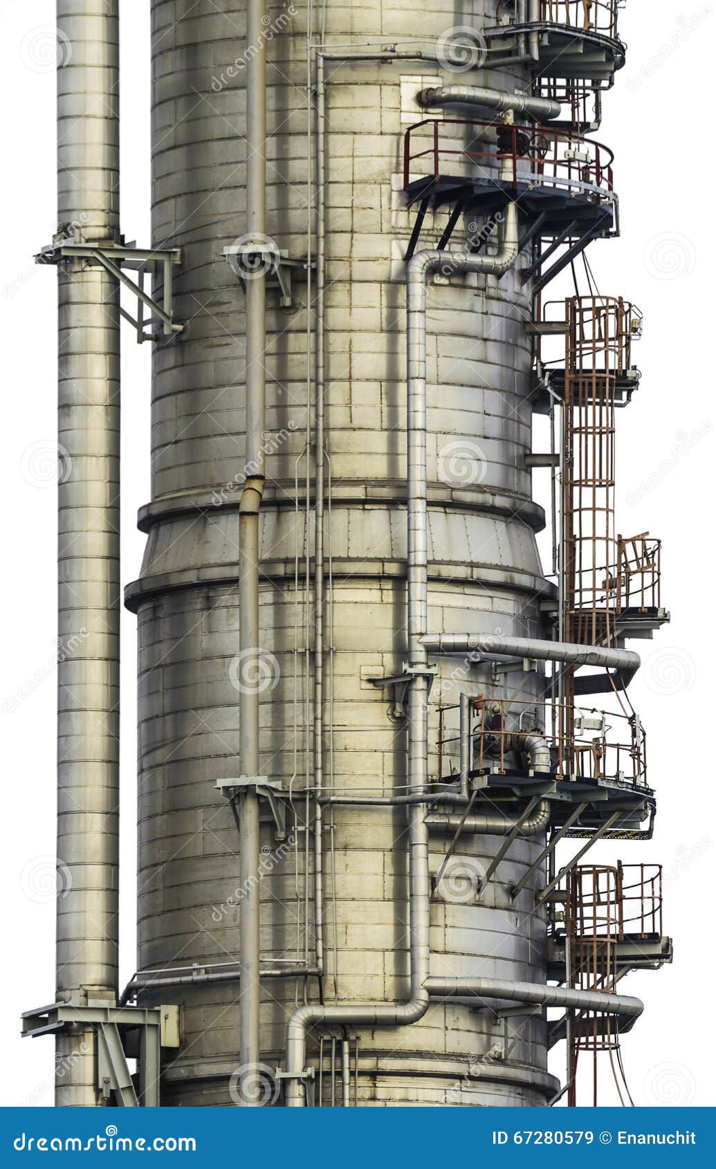 Close-up of Distillation Tower Isolated Stock Image - Image of gasoline ...