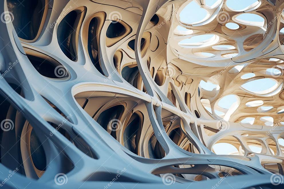 A Close Up of Distorted Architectural Elements, Creating a Surreal ...