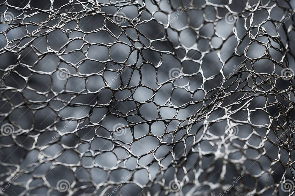 A Close Up of Distorted Wire Mesh, Creating an Intricate and Irregular ...