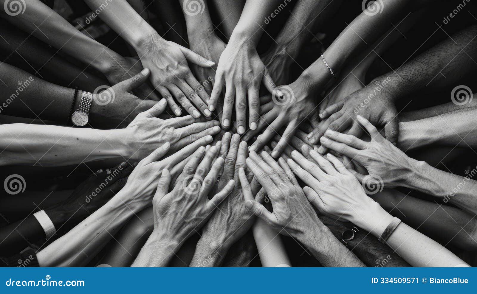 Close Up of Diverse People Hands Putting Hands Together. Collaboration ...