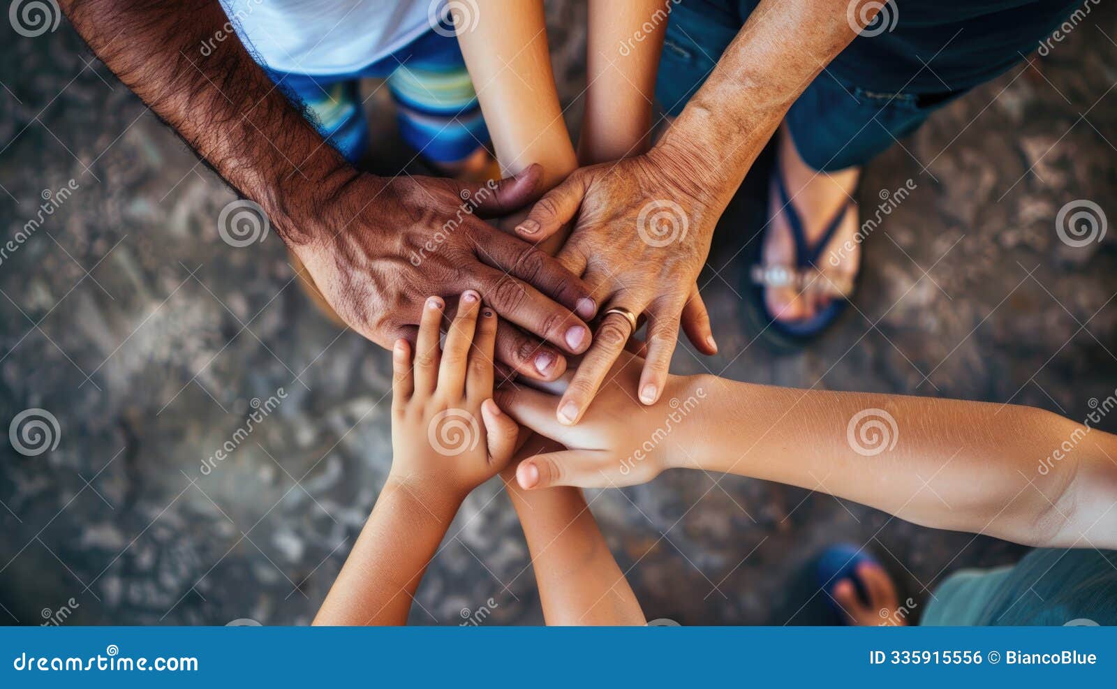 Close Up of Diverse People Hands Putting Hands Together. Collaboration ...