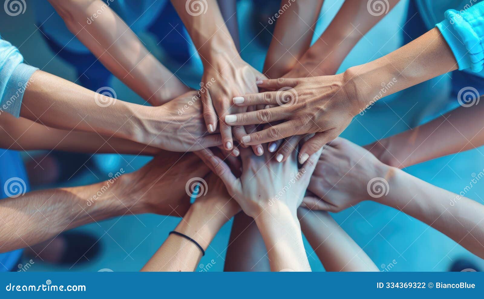 Close Up of Diverse People Hands Putting Hands Together. Collaboration ...