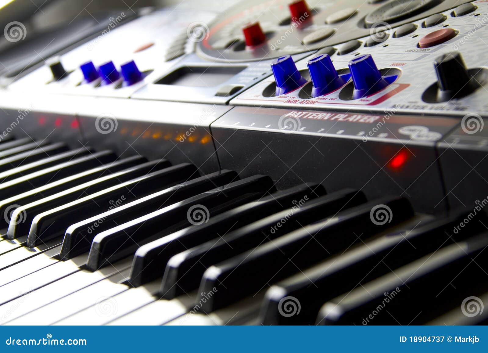 Close Up of DJ S Electronic Keyboard Stock Image - Image of blue ...