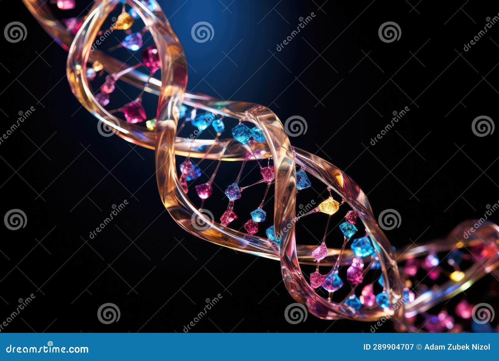 A close up of a dna stock illustration. Illustration of science - 289904707
