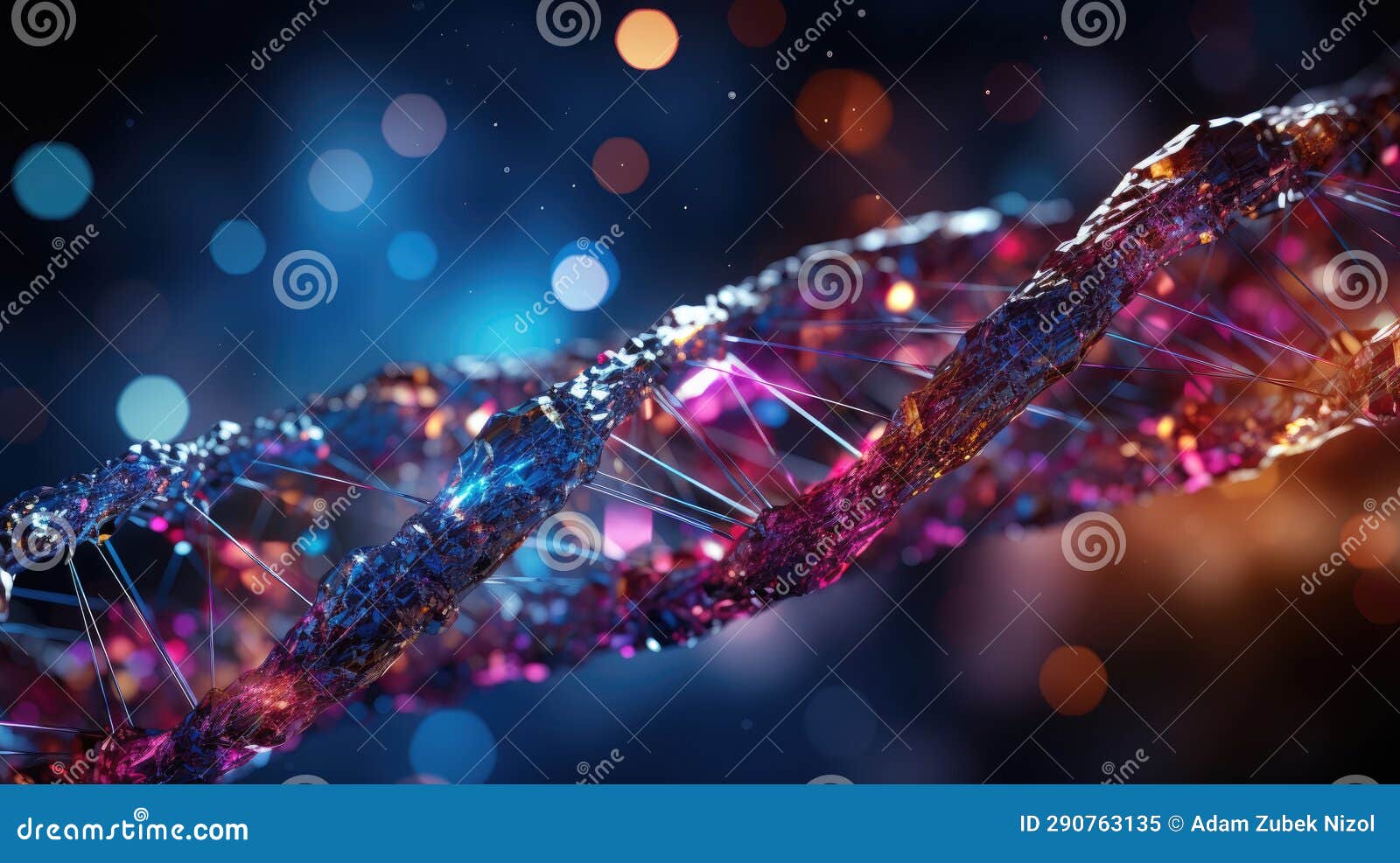 A close up of a dna stock illustration. Illustration of generative ...