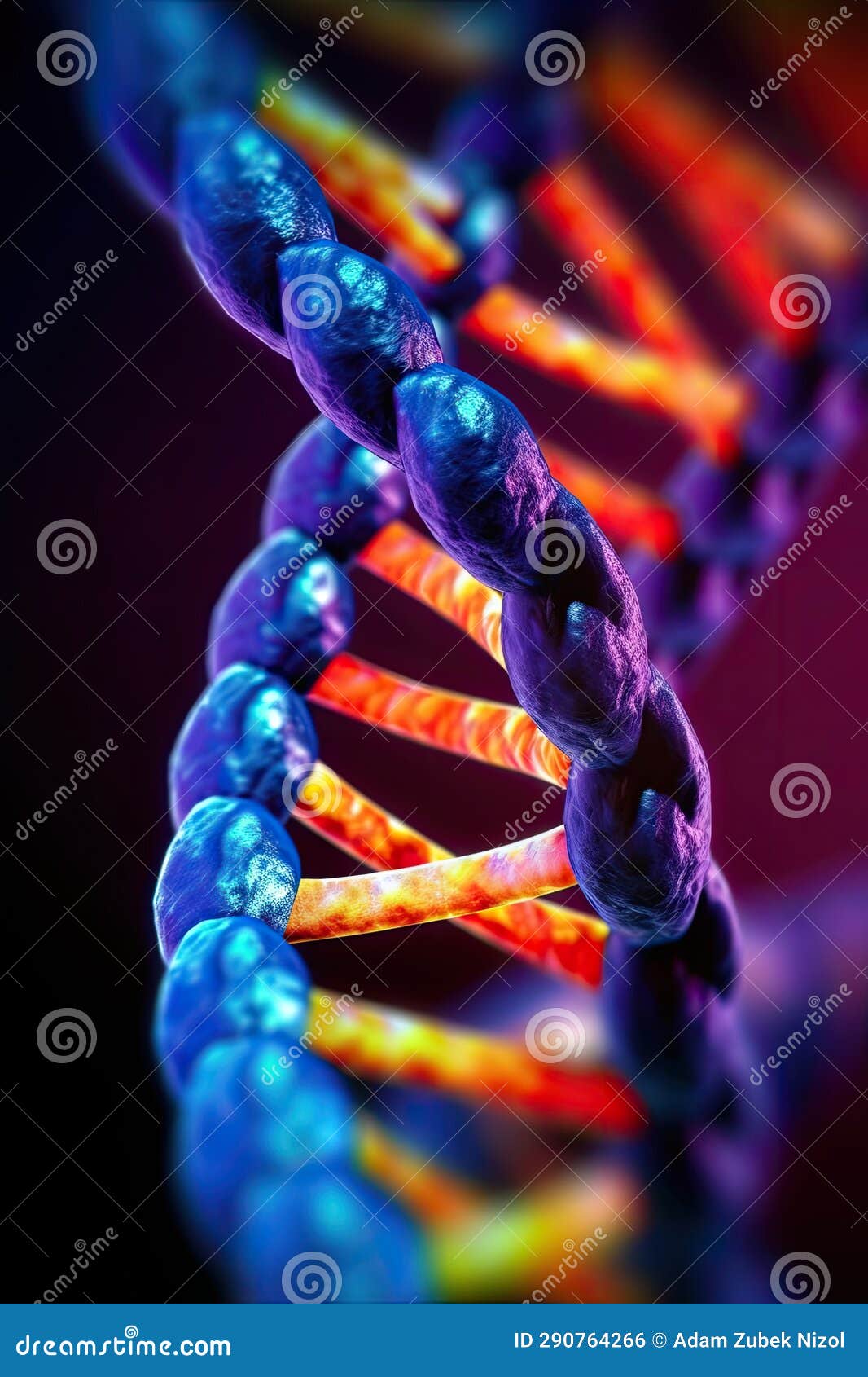 A close up of a dna stock illustration. Illustration of colourfulness ...
