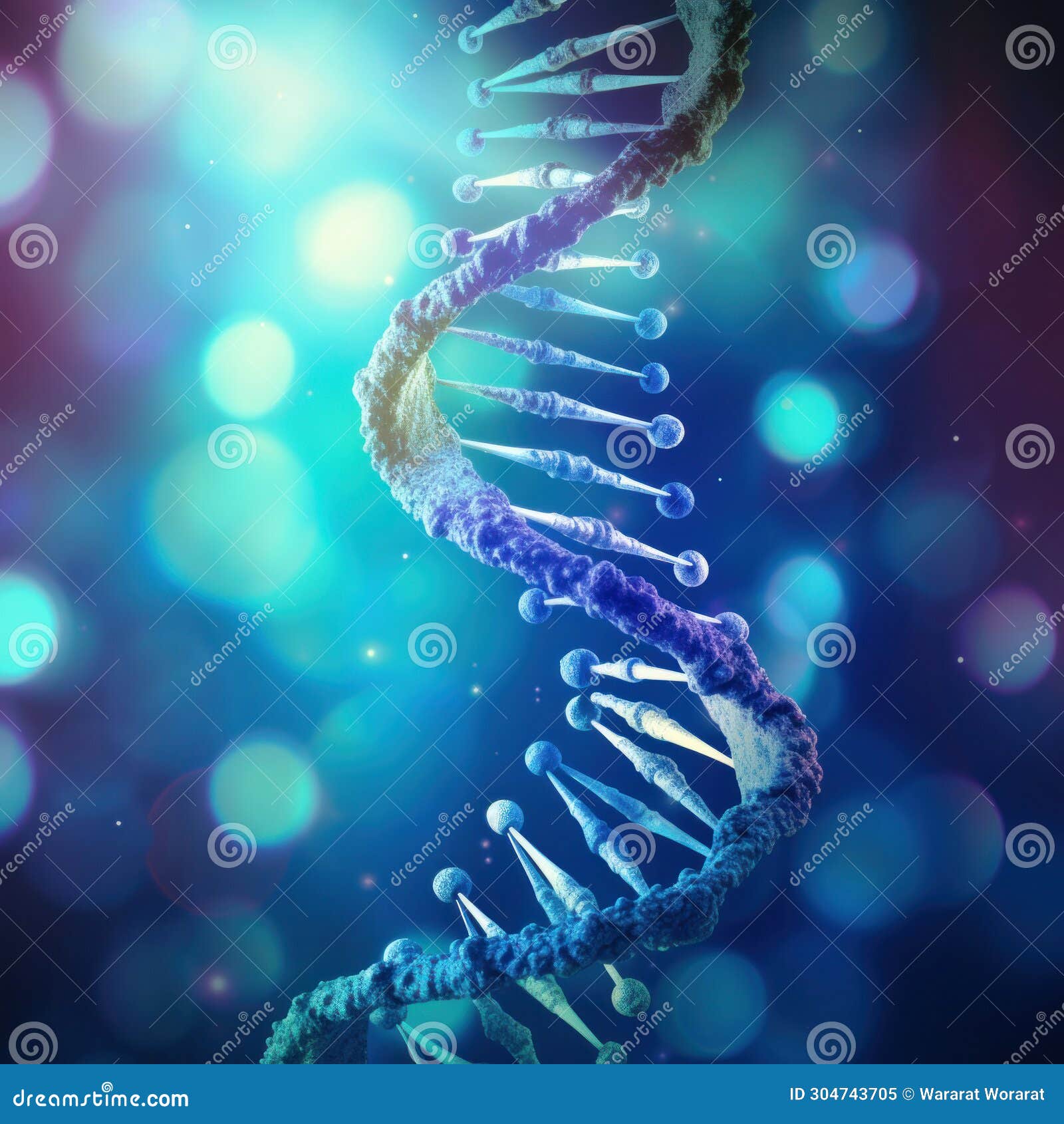 Concept Of The Evolution Of Human DNA In The Distant Future. View Under ...