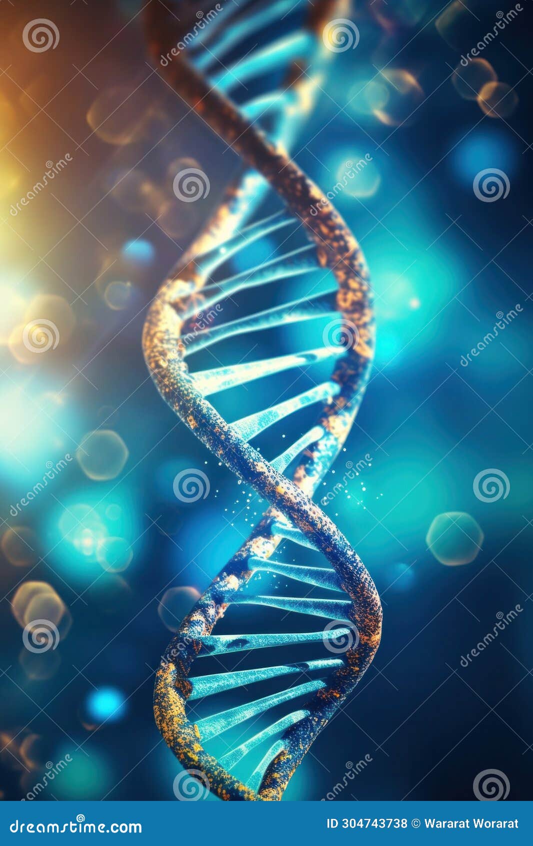 Concept Of The Evolution Of Human DNA In The Distant Future. View Under ...
